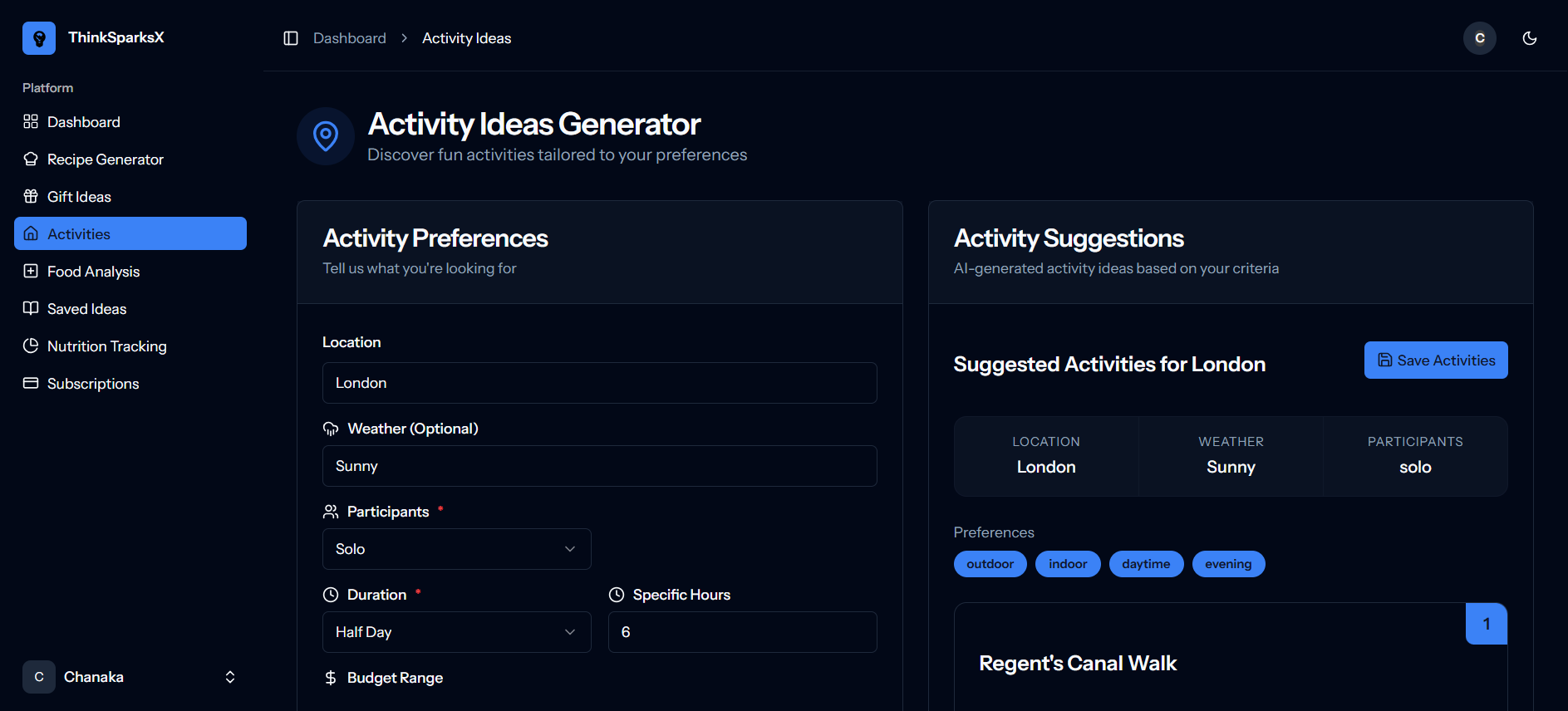 ThinkSparksX - AI-Powered Creative Idea Generator